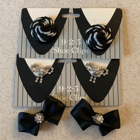 9-2-5 | Accessories | Shoe Clips Shoe Jewelry Set Of 3 Pair Vintage ...